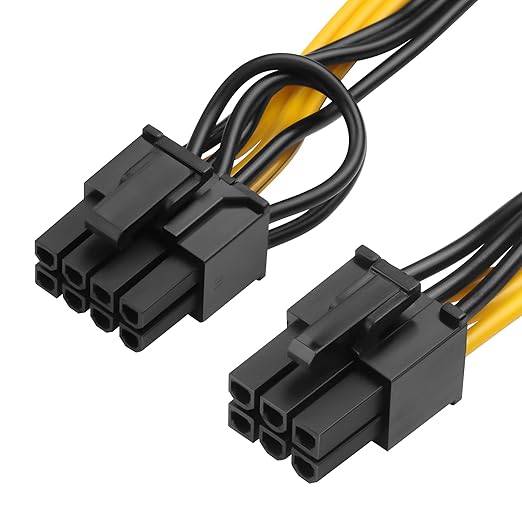 Amazon.com: GINTOOYUN 2-Pack PCIE 6 Pin Male to 8 Pin (6+2) Male GPU ...