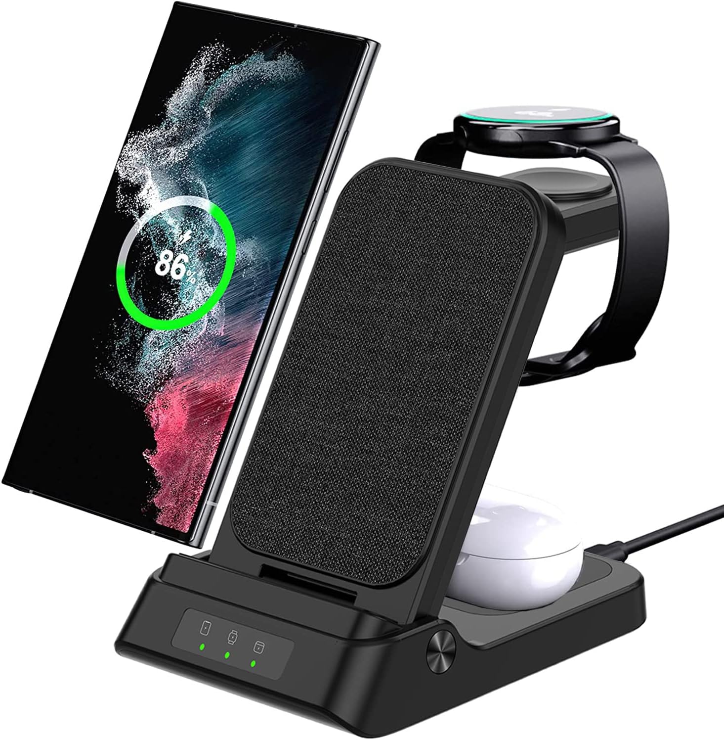 Amazon.com: Wireless Charger, ZHIKE 3 in 1 15W Fast Charging Qi ...