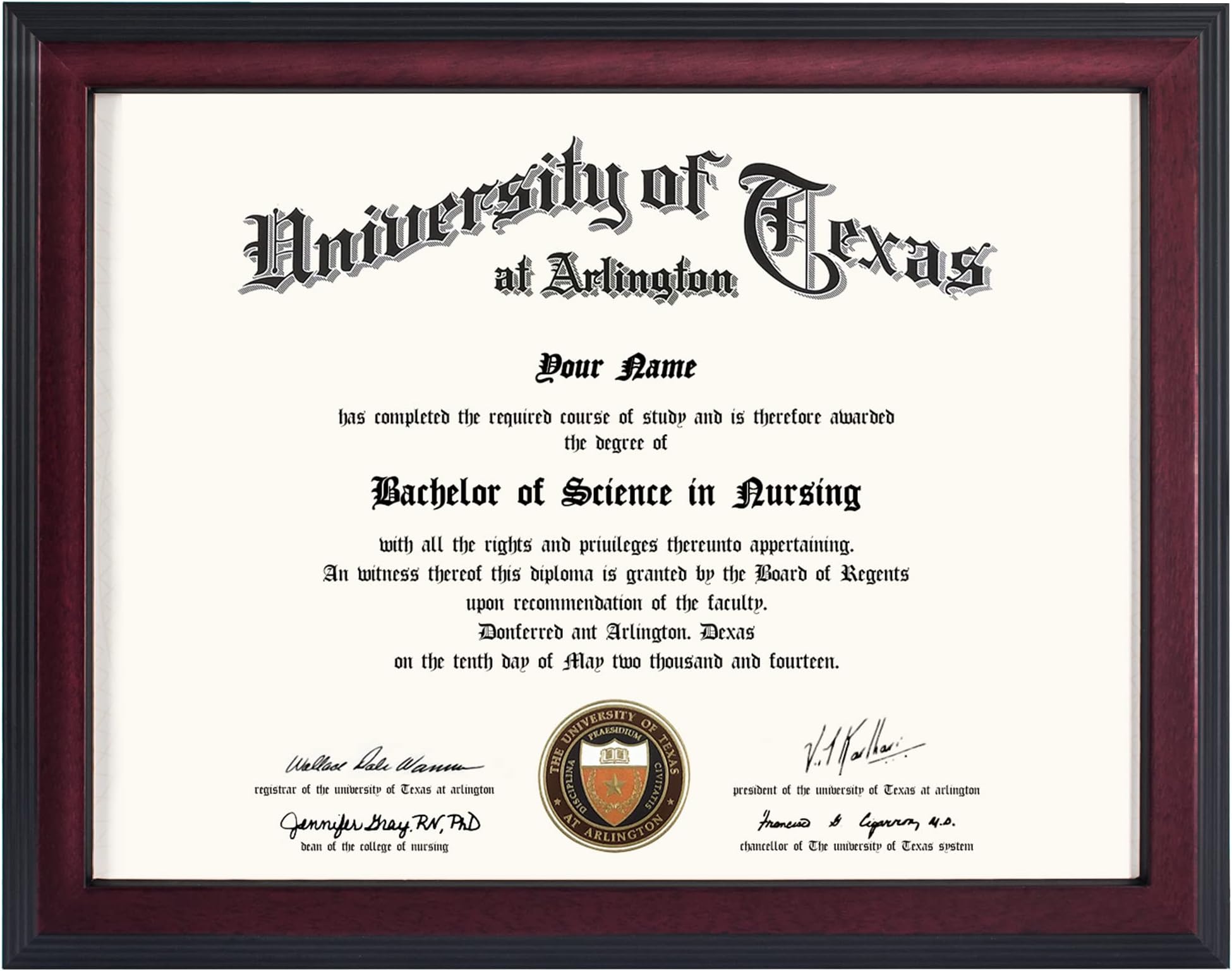 Amazon.com - CreativePF [8.5x11mh] Mahogany Finish Diploma Frame ...