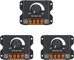 Fangyid 3X LED Light Adjuster DC 12-24V 30A/No Strobe with Knob Switch ...