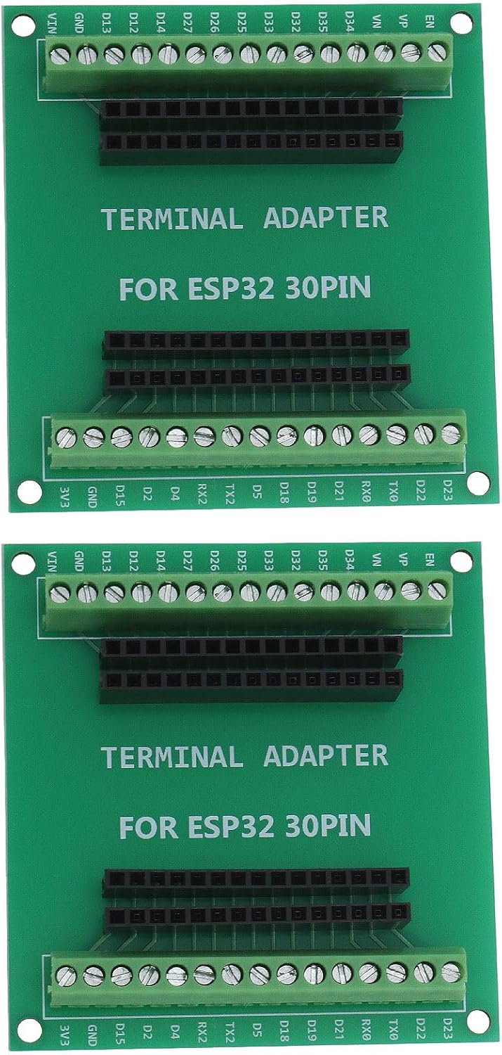 eMagTech 2Pcs Green 30 Pin ESP32 Breakout Board Shield GPIO 1 Into 2 ...