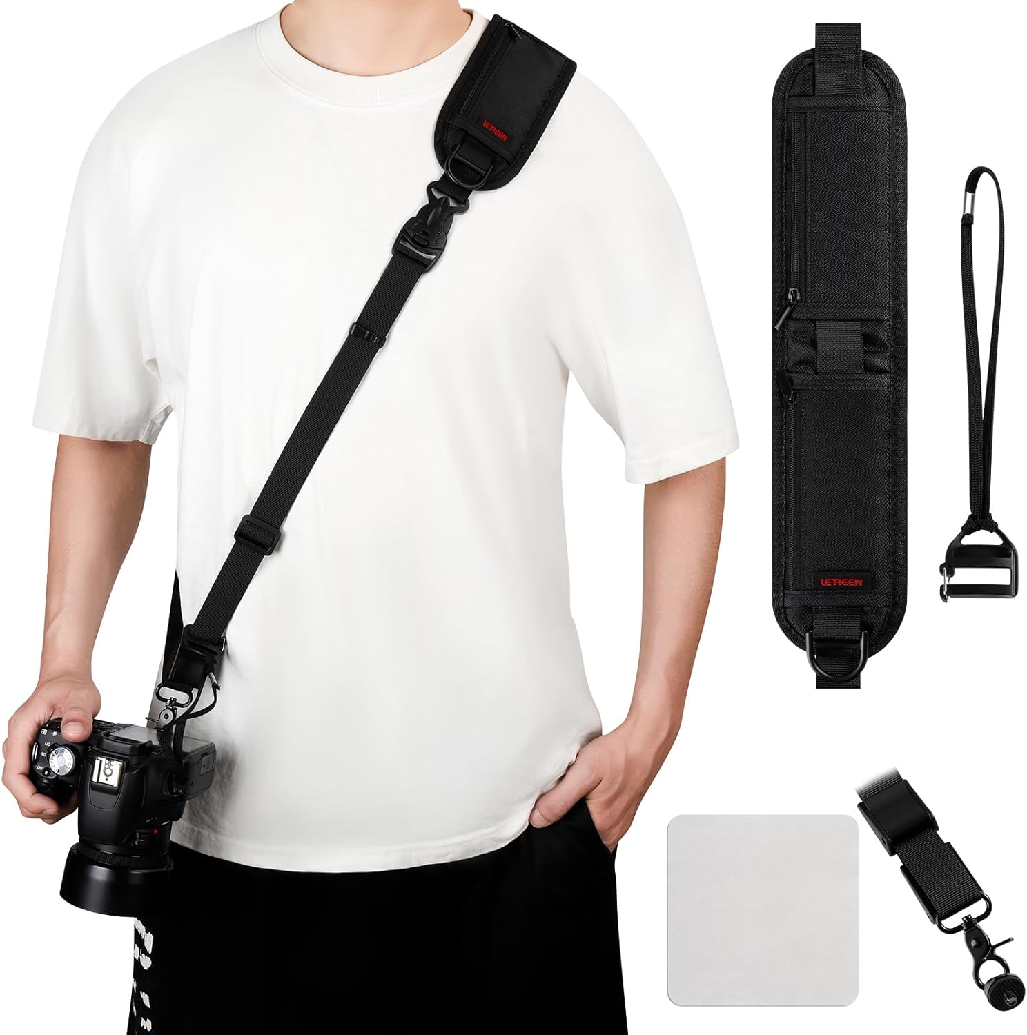 Amazon.com: LETREEN Camera Strap, Rapid Camera Straps for Photographers ...