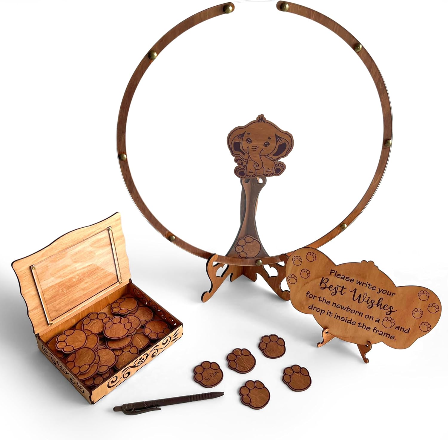 Amazon.com: DEPLEE Wooden Baby Shower Guest Book Alternatives Dropbox ...