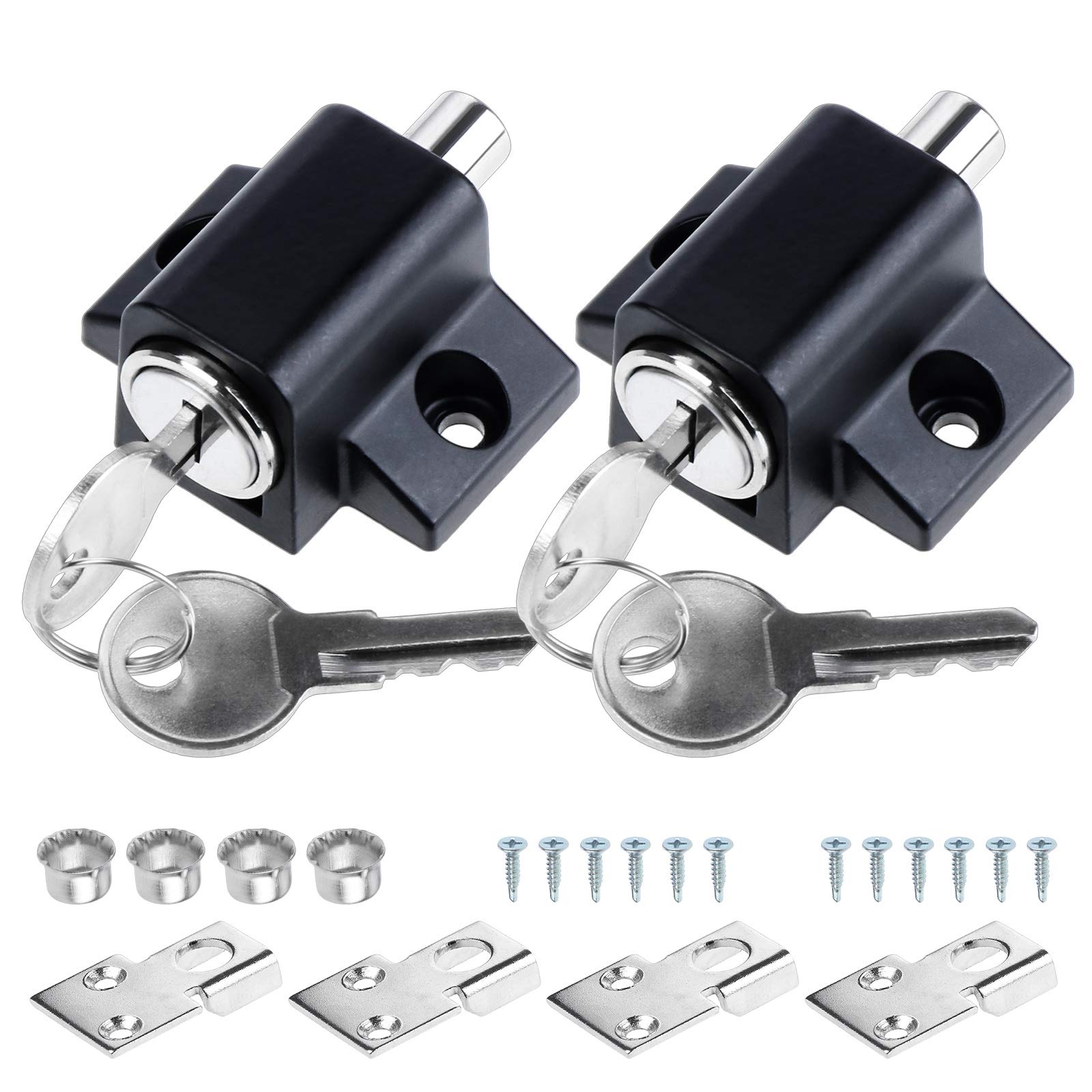 Buy 2Pcs Black Sliding Patio Lock Security Bolt/Catches for Windows or ...