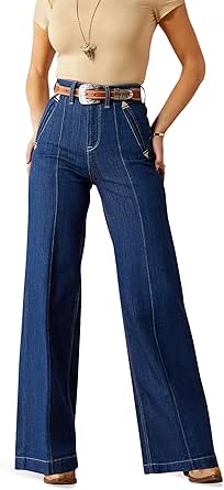 ARIAT Women's Ultra High Rise Bria Wide Leg Jeans at Amazon Women's ...
