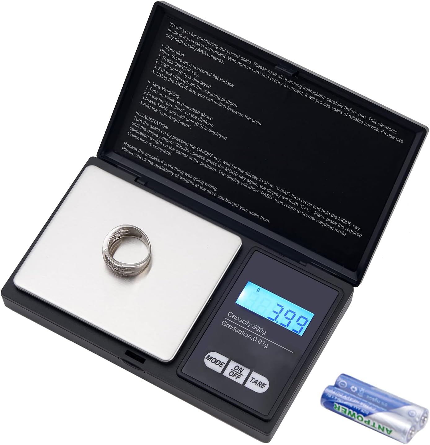 Toprime Digital Gram Scale 500g 0.01g Food Scale High Precision Kitchen ...