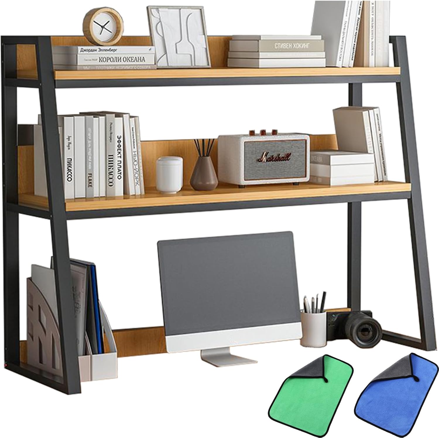 Amazon.com : Ladder Desktop Shelf, Desk Hutch 3-Tier for Computer Desk ...