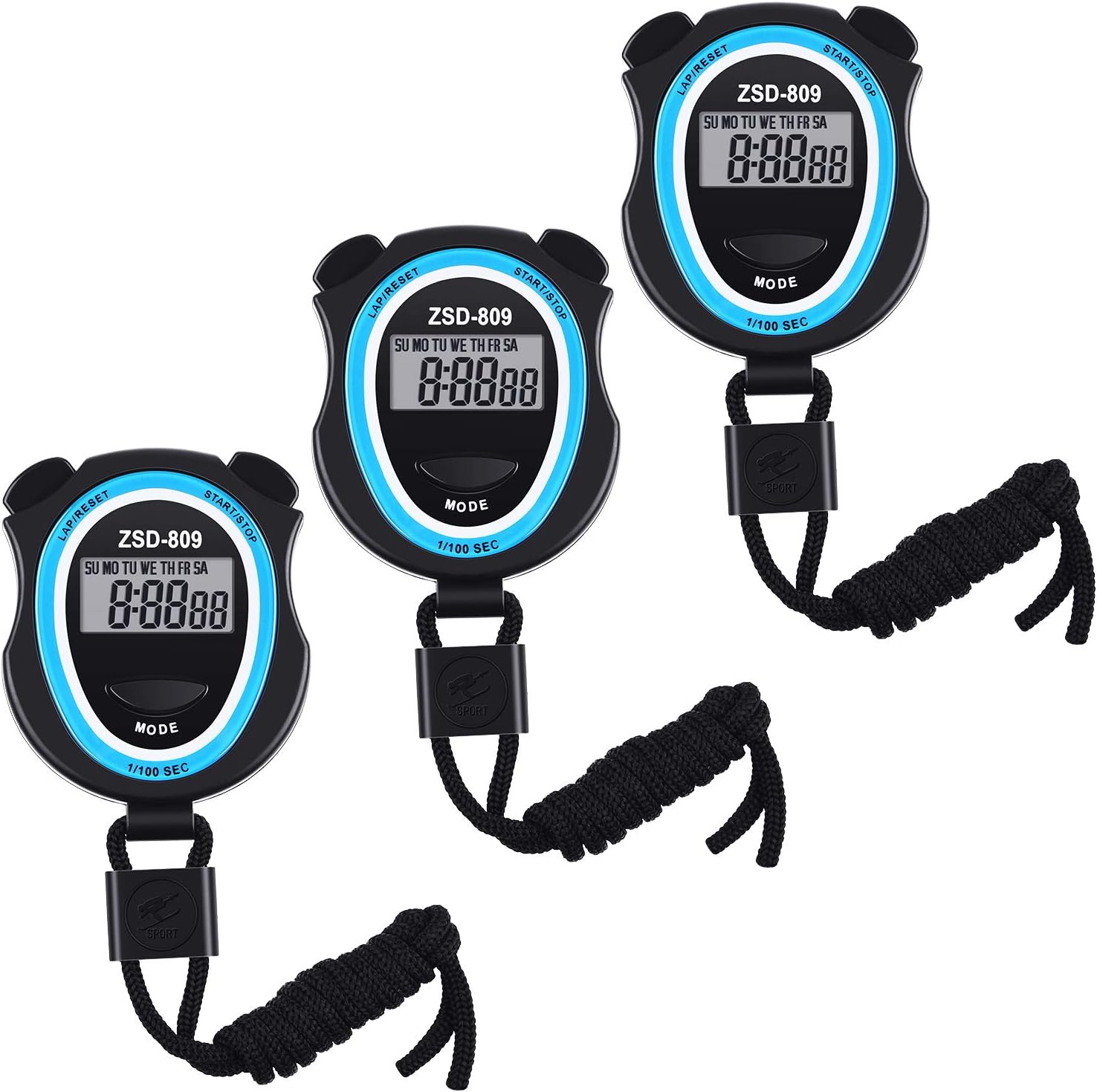 Amazon.com: 6 Pack Multi-Function Electronic Digital Sport Stopwatch ...