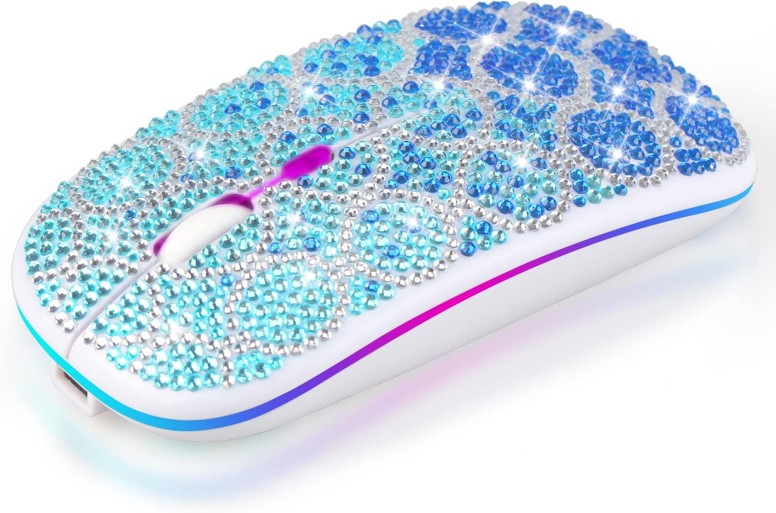 Amazon.com: SOON GO Pink Mouse for Laptop Computer Mice with Crystal ...