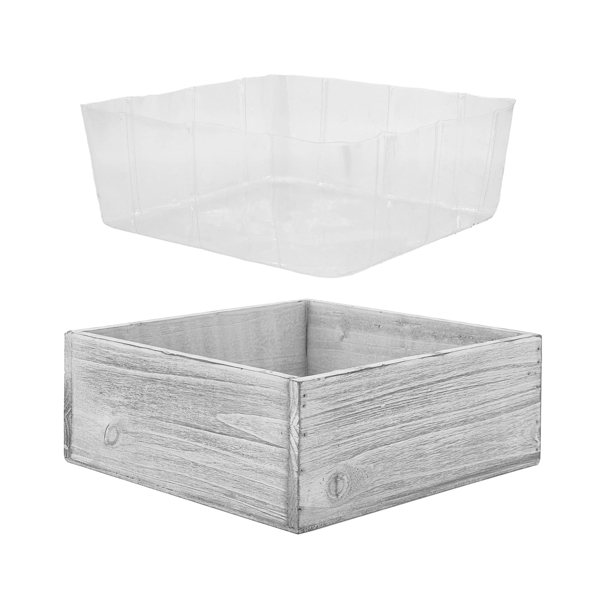 Amazon.com : CYS EXCEL White Wood Square Planter Box with Removable ...