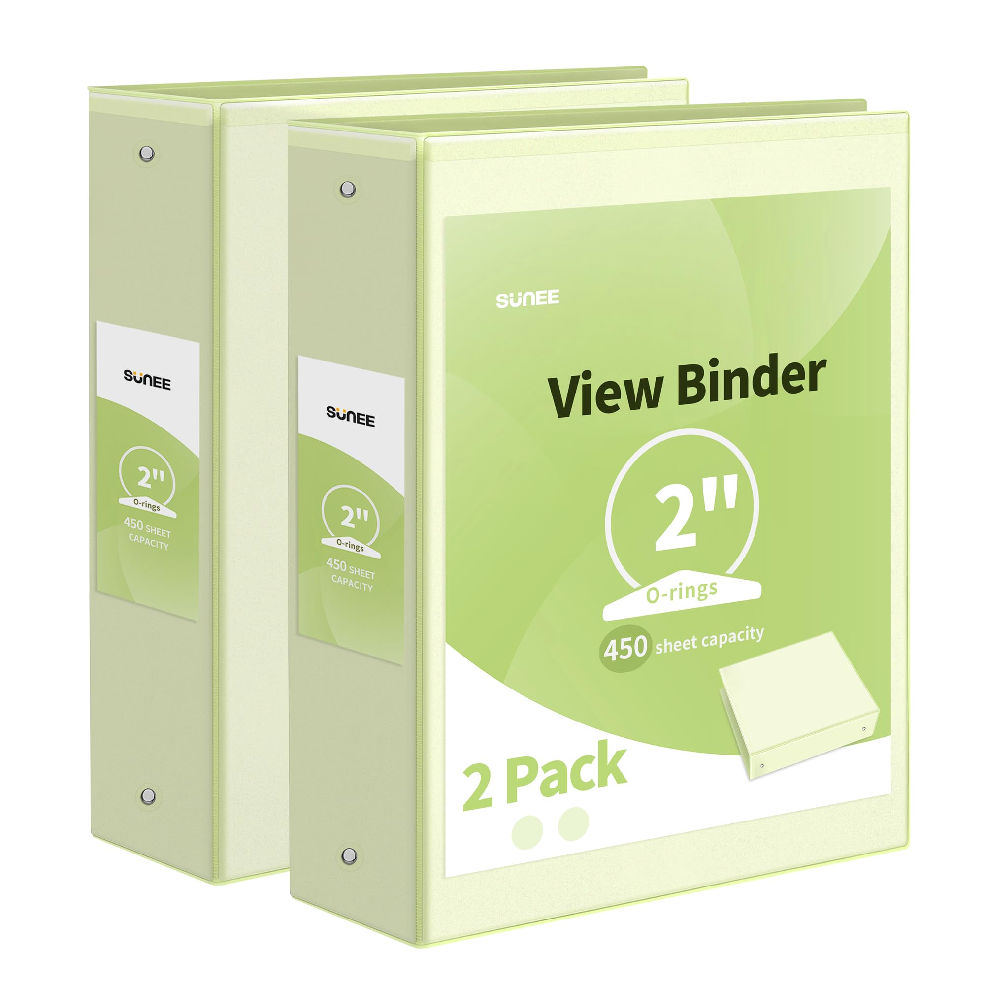 Snapklik.com : SUNEE 3 Ring Binder 2 Inch 2 Pack, Clear View Binder ...