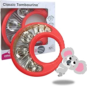 Amazon.com: Edushape Classic Tambourine for Kids, Red - Percussion ...