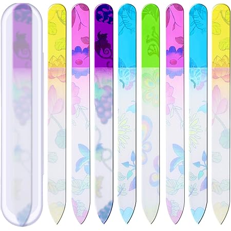 Amazon.com : 6 Pack Glass Nail File with Case, Crystal Fingernail Files ...