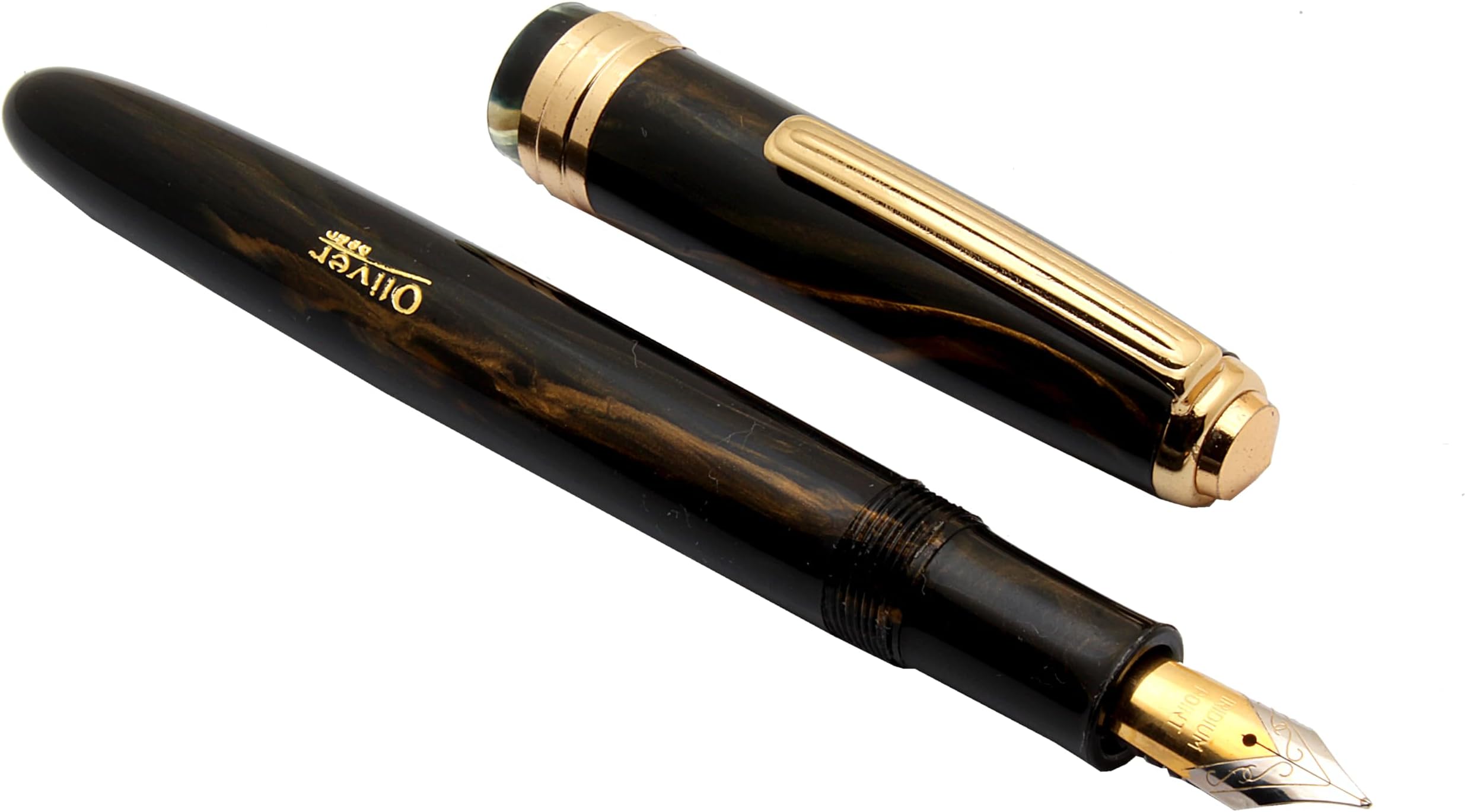 Ledos Oliver 69 GT Black Marble Jumbo Size Eyedropper Fountain Pen With ...