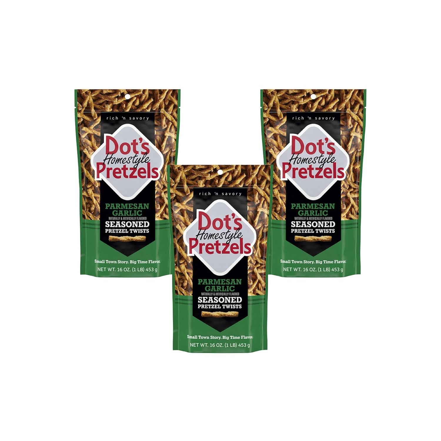 Amazon.com: Dot's Pretzels Parmesan Garlic Seasoned Pretzel Twist Snack ...