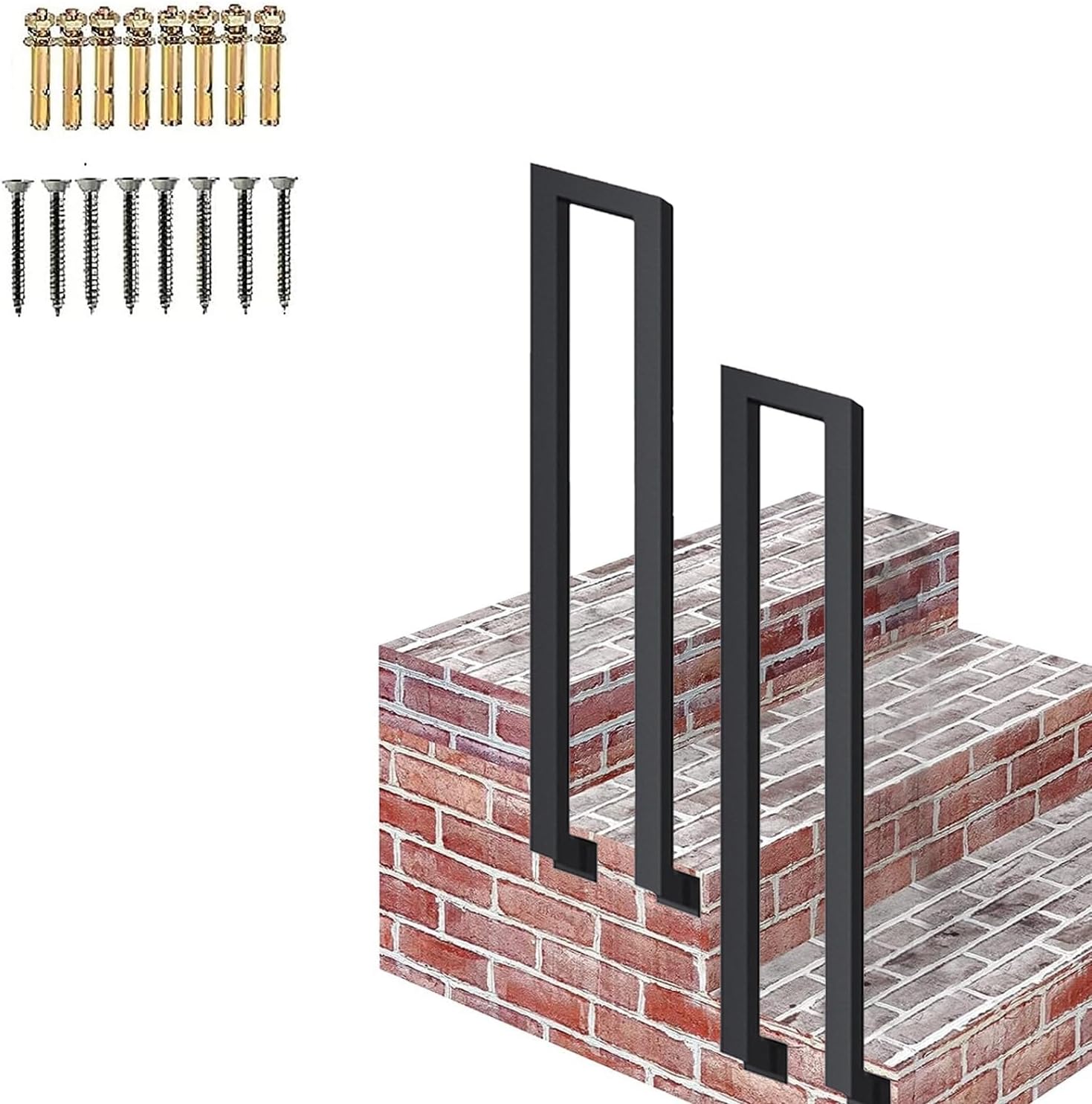 Complete Wall il Kit - Wrought Iron Side-Mount Railing for Stairs ...