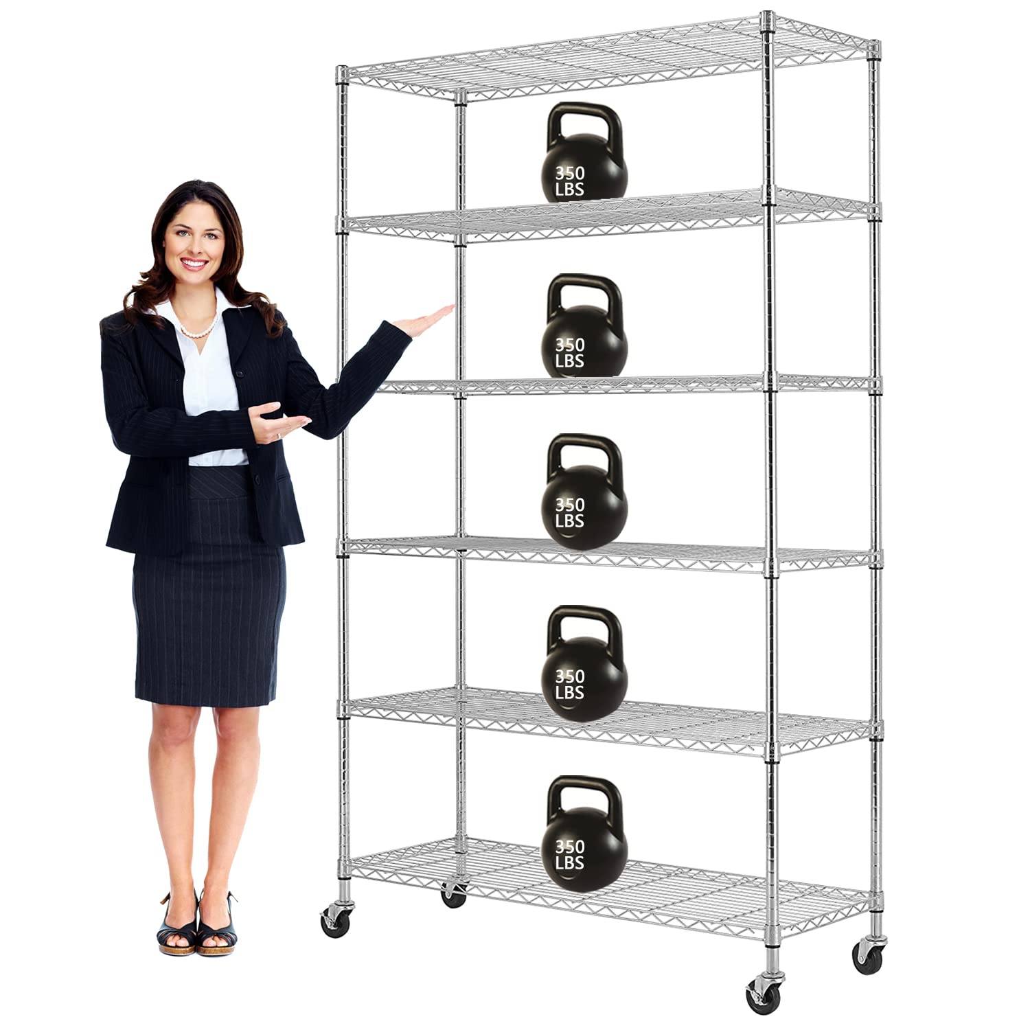 Amazon.com: 6-Tier Storage Shelf, Wire Shelving Unit NSF Certified ...