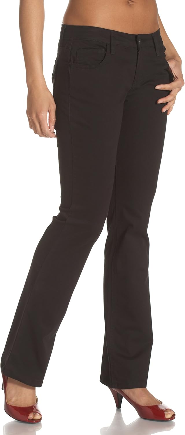 Amazon.com: LEI Juniors Chelsea Lowboy Flap Back Bootcut Twill Pant ...