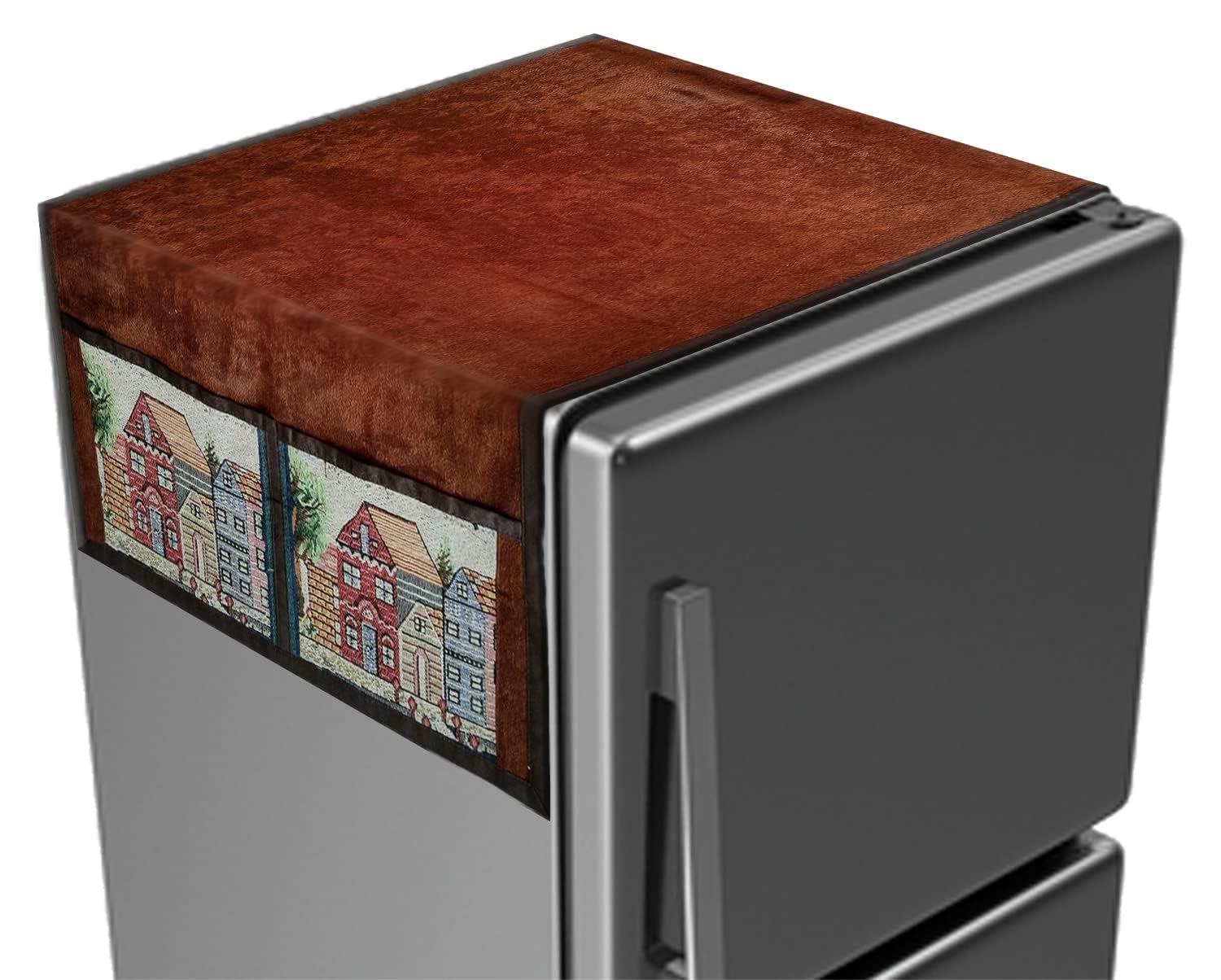 Kuber Industries solid Print Fridge Cover With Side Pockets|Fridge Top ...