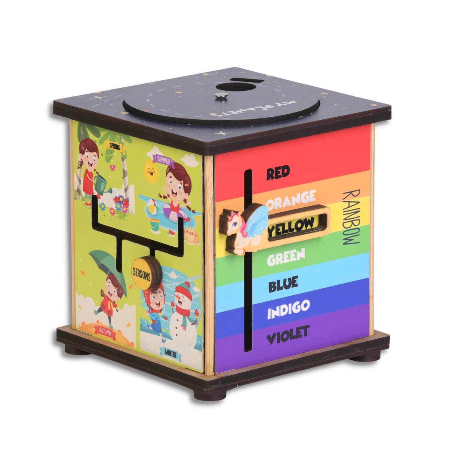 The Funny Mind Wooden Activity Busy Cube for Kids and Toddlers ...