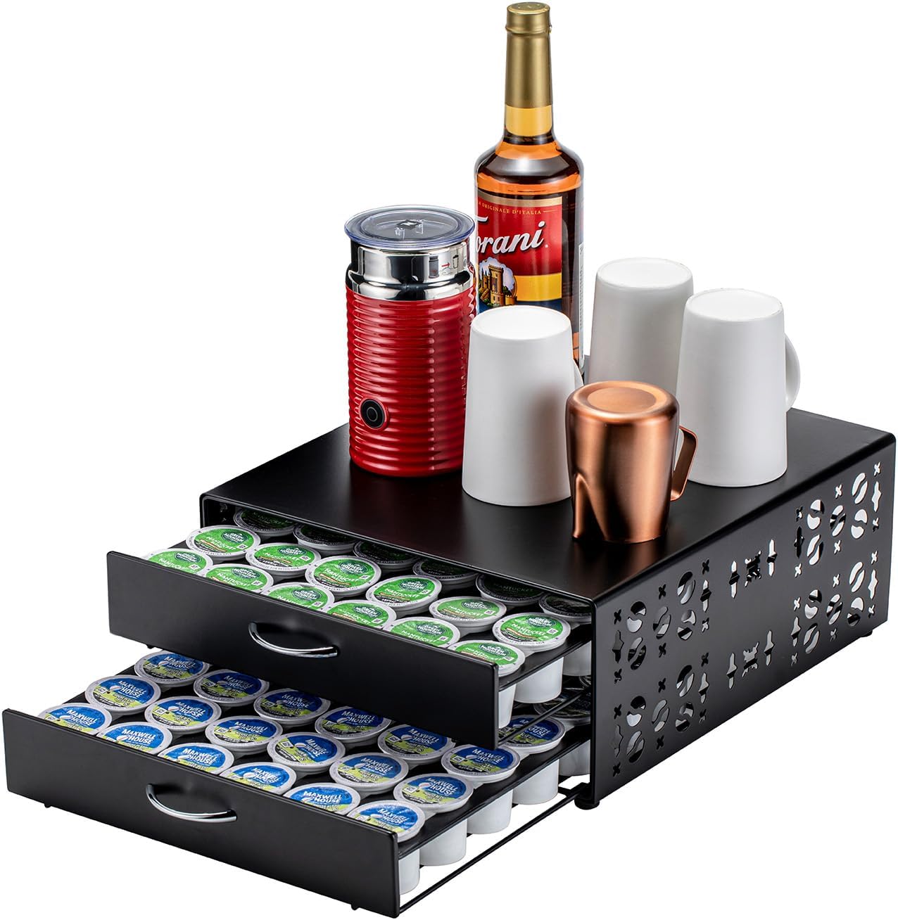 Amazon.com: Flagship K Cup Organizer Drawer 2 Tier Coffee Pod Holder ...