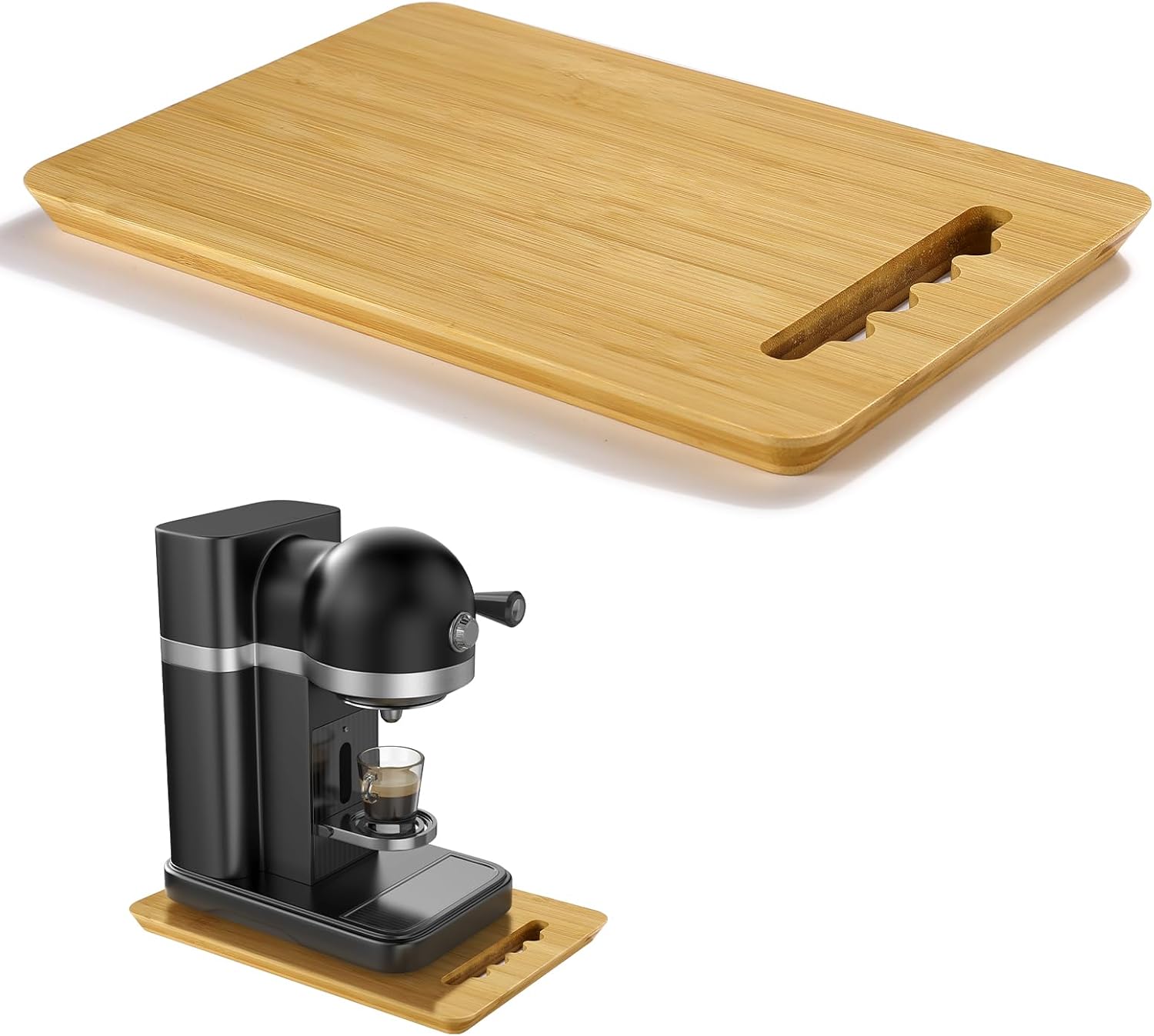 Amazon.com: Kssiaz Bamboo Appliance Slider, 360° Rotation Sliding Tray ...