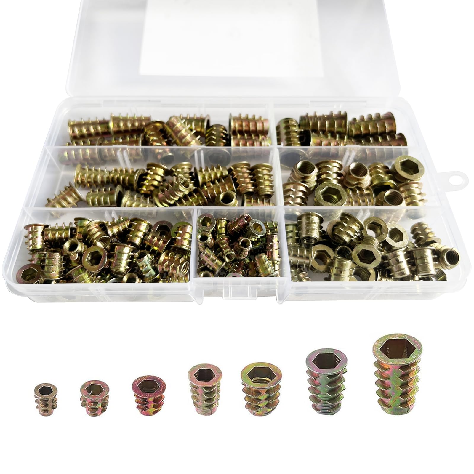 FullFun 130PCS Metric Threaded Inserts Nuts for Wood, M4/M5/M6/M8/M10 ...