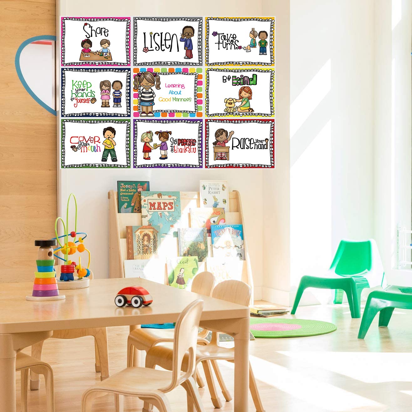 9 Classroom Rules Posters Classroom Bulletin Board Decorations Set Good ...