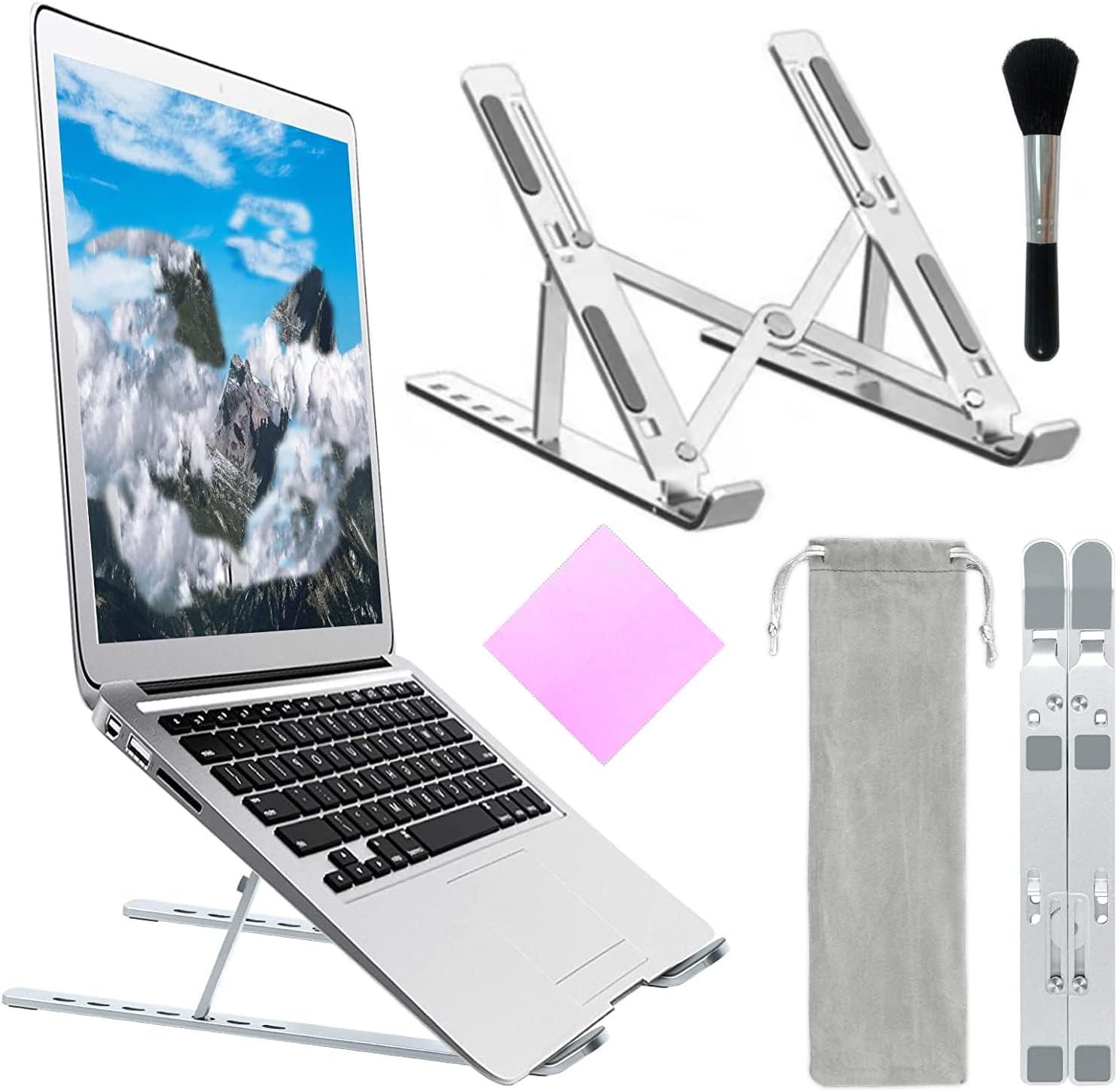 Laptop Stand,Adjustable Aluminum Laptop Tablet Stand,Foldable Portable ...