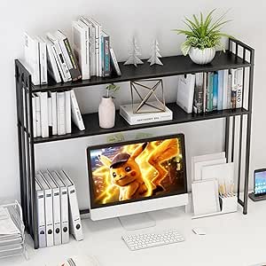 Amazon.co.jp: Desktop Shelf, Desk Storage Rack, Large Capacity, Desktop ...