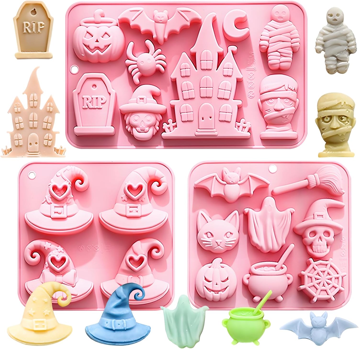 Amazon.com: Halloween Witch Hat Silicone Molds, 3 Pack Nonstick ...