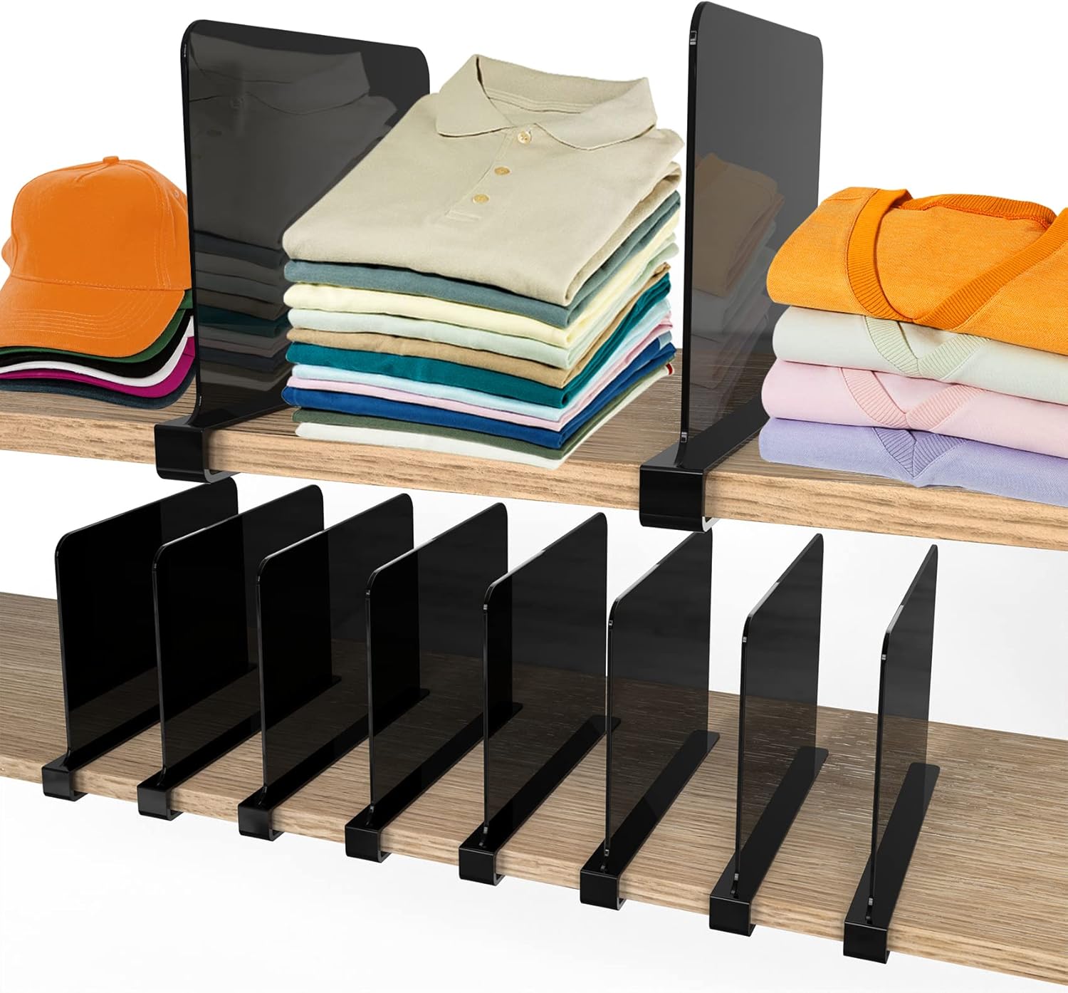 Amazon.com: Hmdivor 10pcs Acrylic Shelf Dividers, Closets Shelf and ...