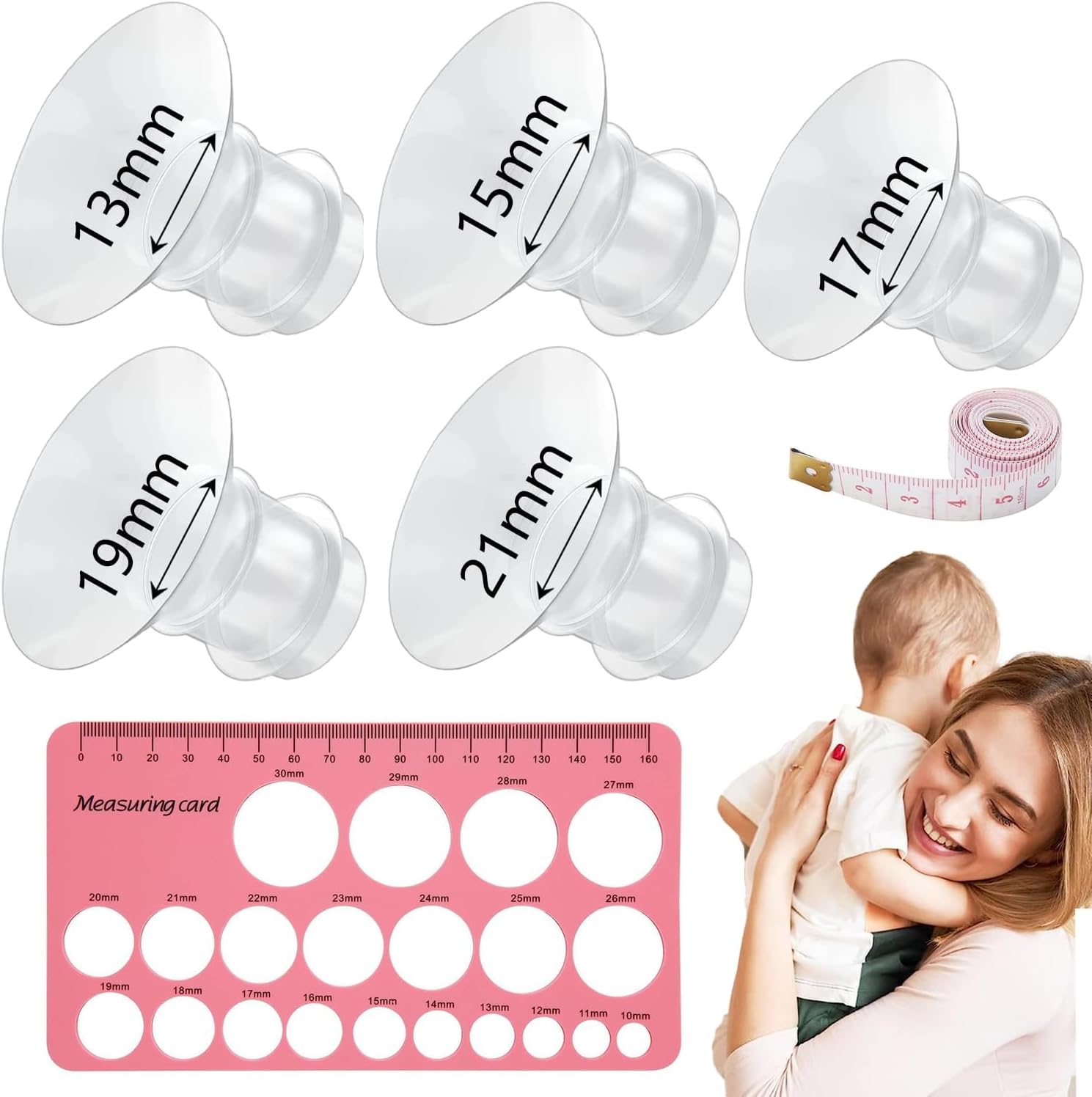 Amazon.com : Silicone Flange Insert 13/15/17/19/21mm, Compatible with Medela, Momcozy S9/S10/S12 ...