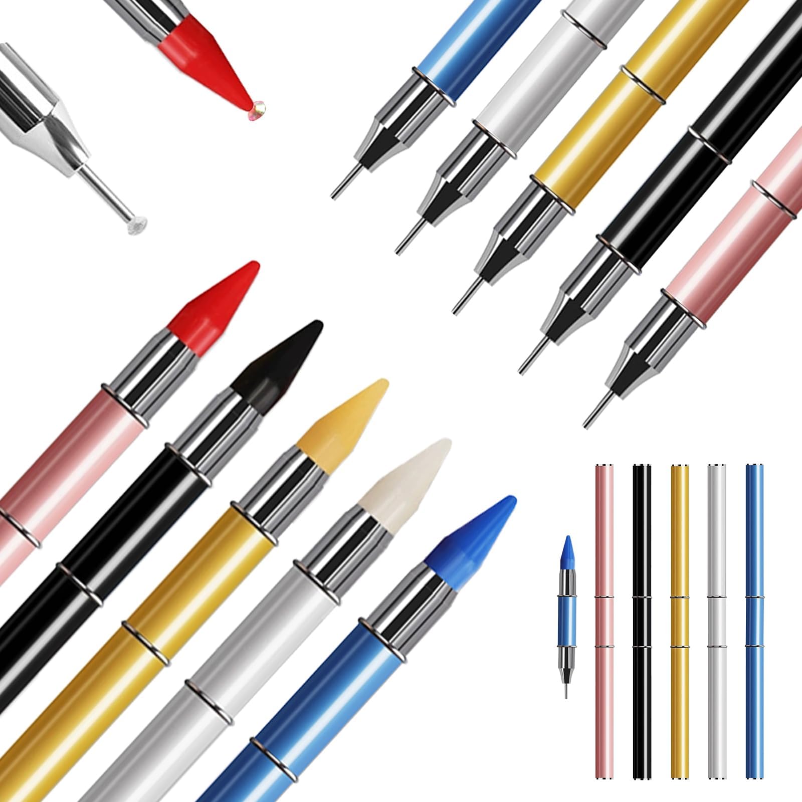 Amazon.com: Tatuo 4 Pcs Rhinestone Picker Tool Dotting Pen Dual-ended ...