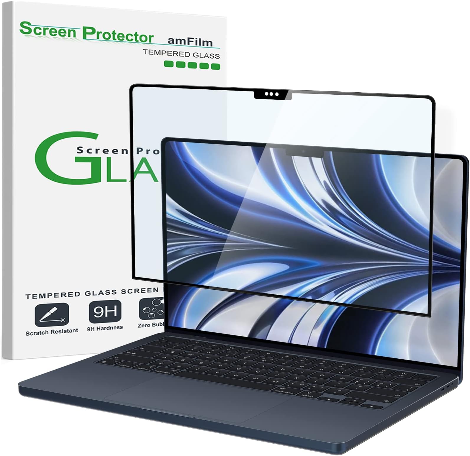 Amazon.com: Tempered Glass Screen Protector for 2025-2022 MacBook Air ...