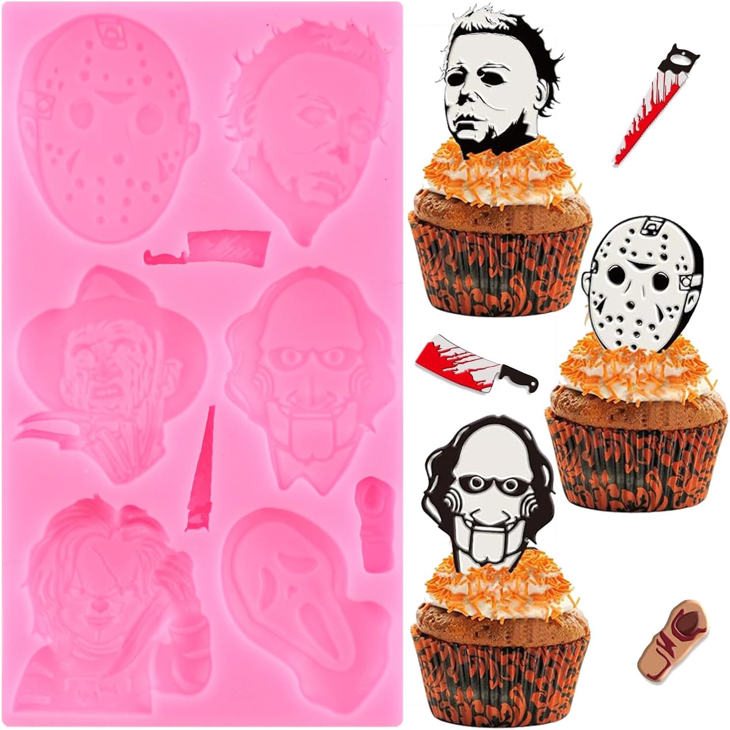 Amazon.com: YIHUOMOLDS Halloween Silicone Mold Horror Characters ...