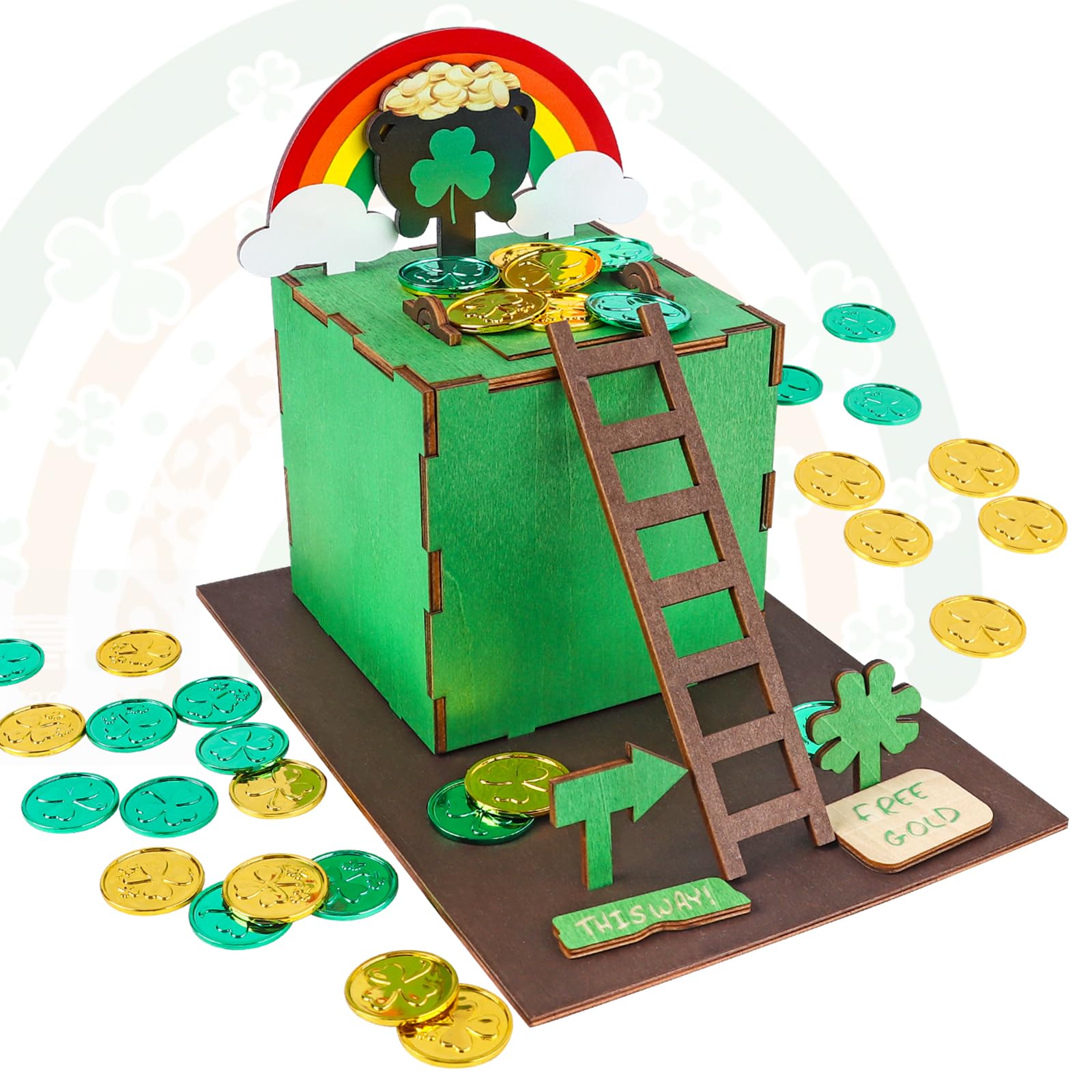 Amazon.com: RGJ St Patrick's Day Leprechaun Trap Kit for Kids, Wooden ...