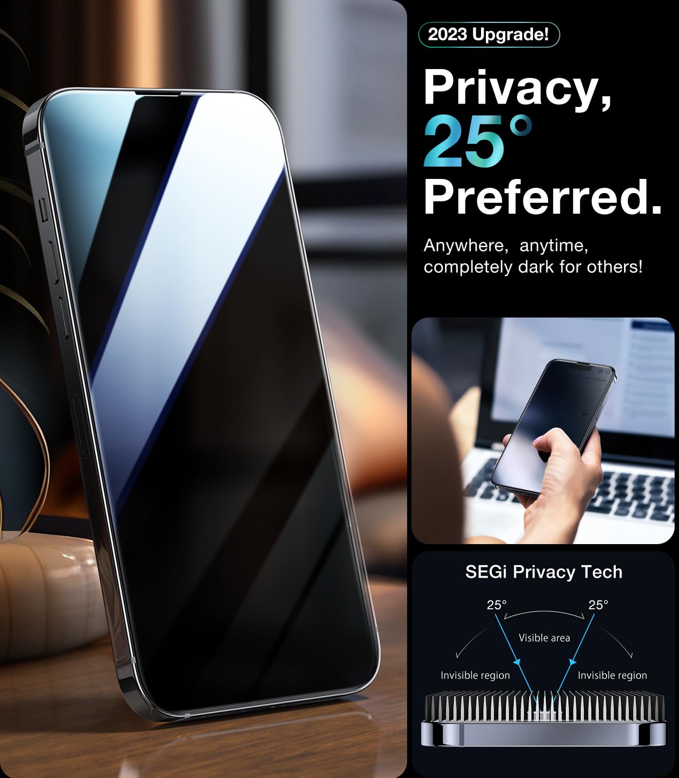 Snapklik.com : UltraGlass For iPhone 15 Pro Max Privacy Screen ...