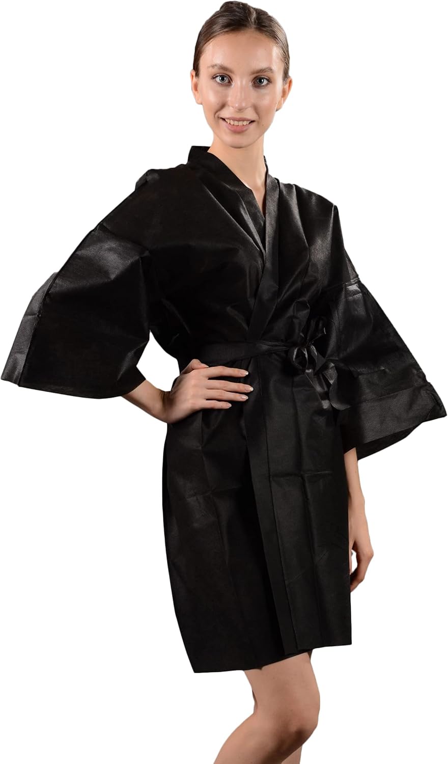 Amazon.com: essenavita Black spa robe kimono 100 pack disposable non ...