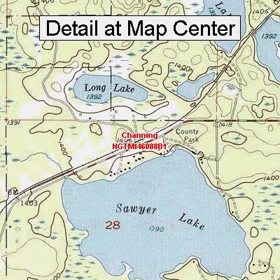 Amazon.com : USGS Topographic Quadrangle Map - Channing, Michigan ...