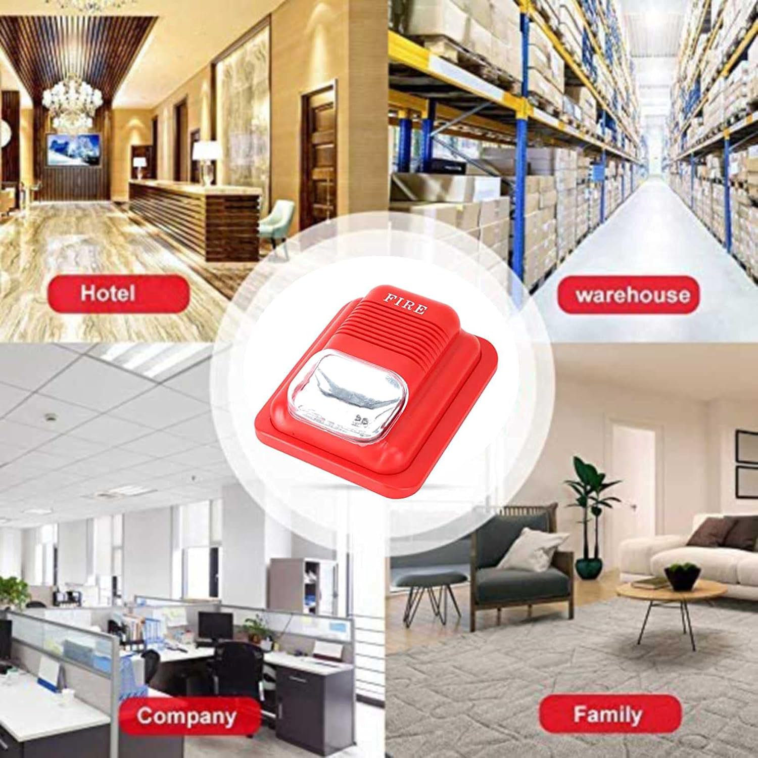 Fire Alarm Siren Security Horn Buzzer 12VDC 24V Sound and Light Fire ...