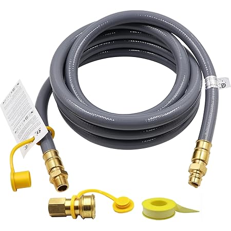 Amazon.com: SHINESTAR 15FT 3/4-Inch Natural Gas Hose with Quick Connect ...