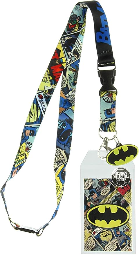 Batman Lanyard Llavero con ID Titular y encanto de goma : Amazon.com.mx ...