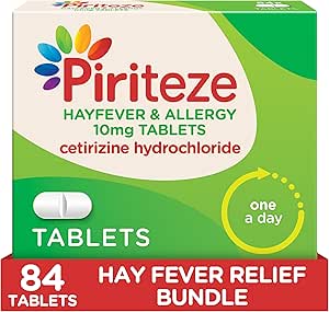 Piriteze Hayfever & Allergy Antihistamine Tablets (12x7 Pack), Allergy ...