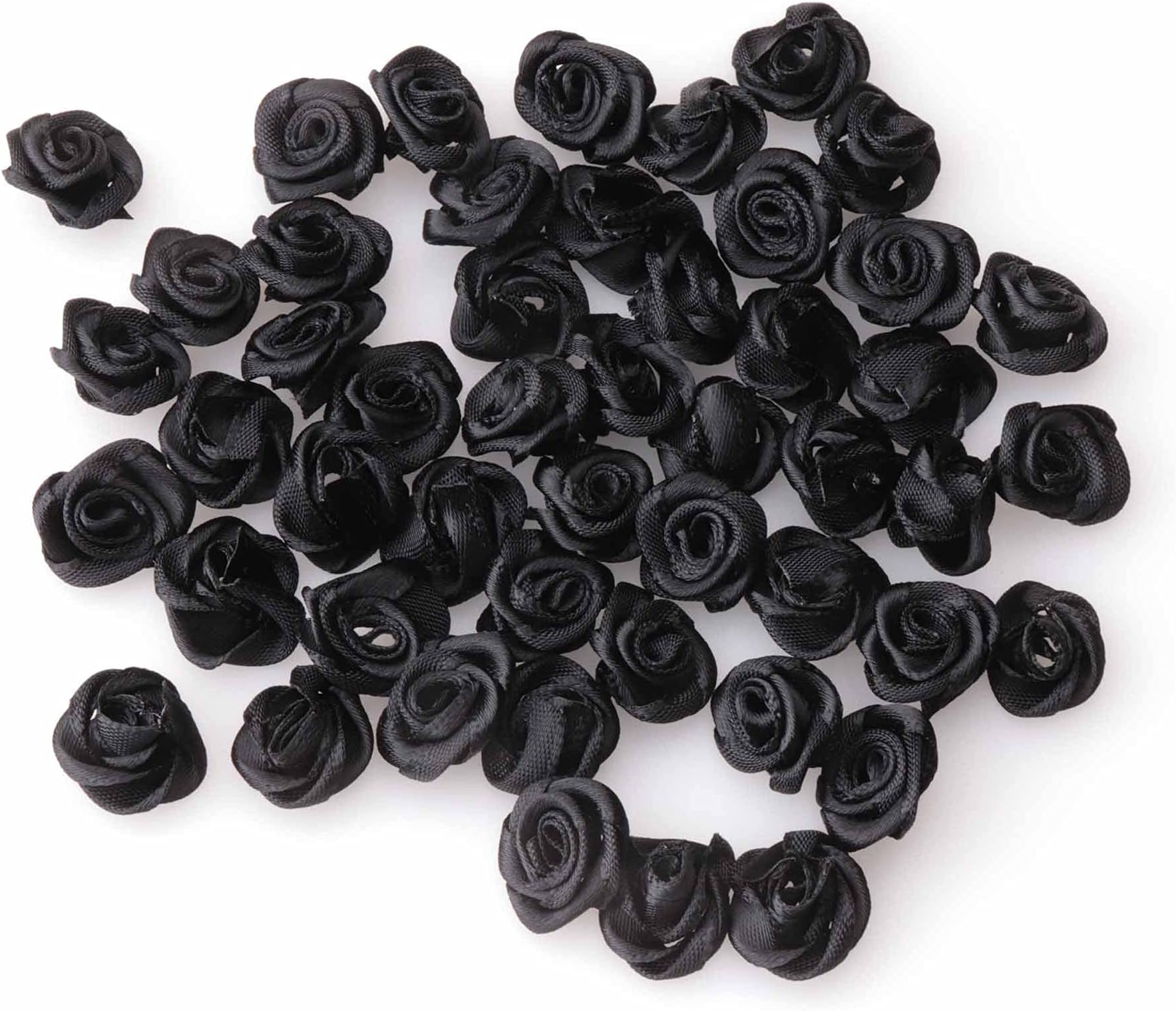 Amazon.com: Ruwado 50 pcs Satin Ribbon Roses Mini Flowers Boutique ...