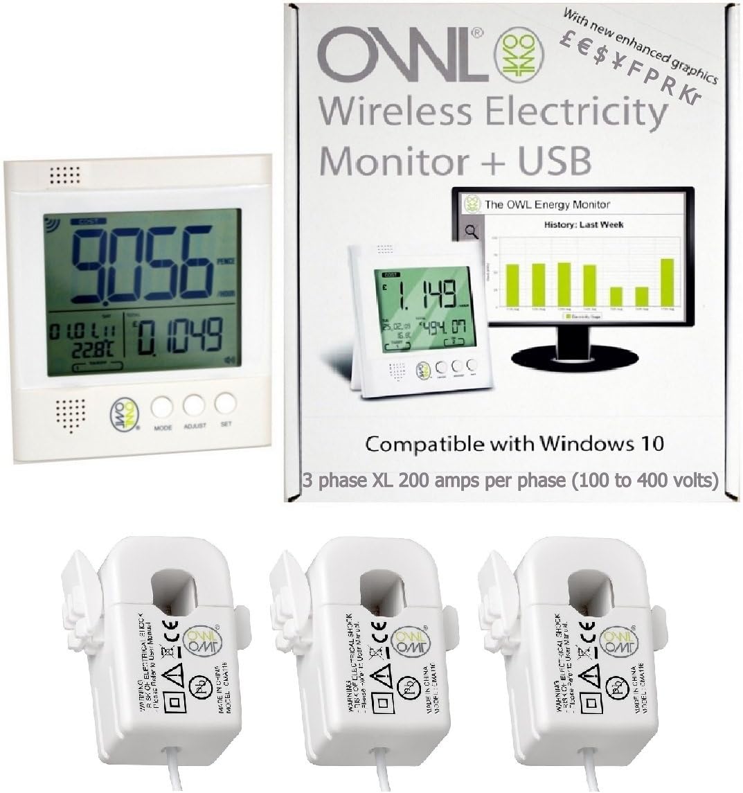 OWL +USB Drahtloser Energiemonitor Smart Meter 3 Phase Pack : Amazon.de ...