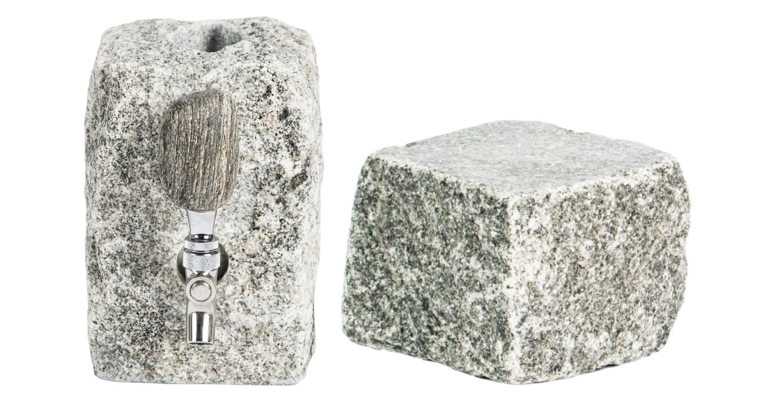 Amazon.com | Funky Rock Designs Handcrafted Gray Granite Drink ...