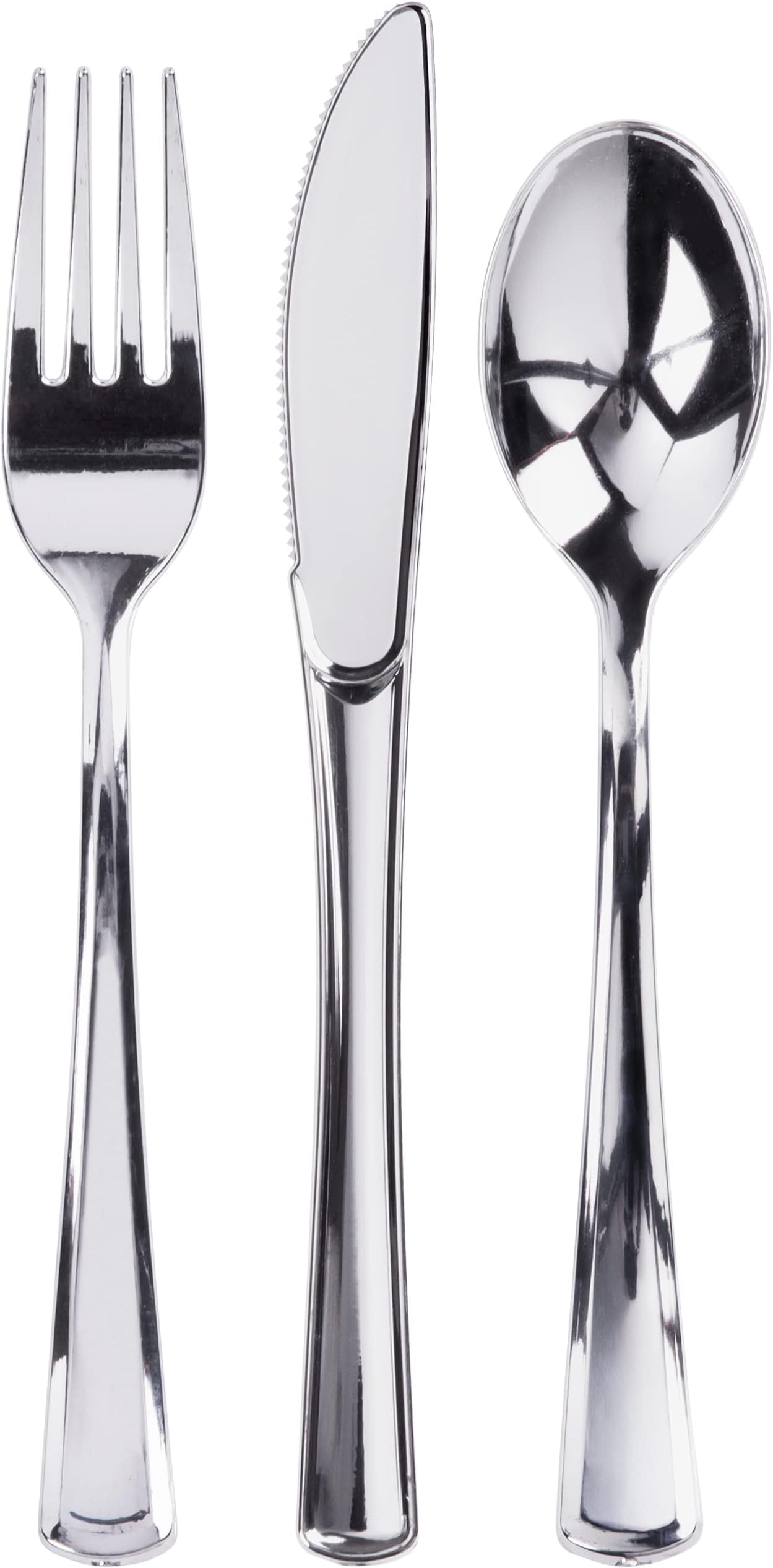 Amazon.com: Prestee 300 Plastic Silverware Set - 100 Silver Plastic ...