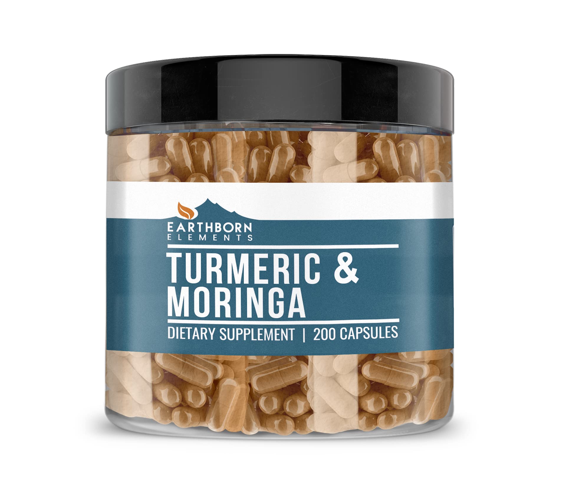 Amazon.com: Earthborn Elements Turmeric & Moringa 200 Capsules, Pure ...