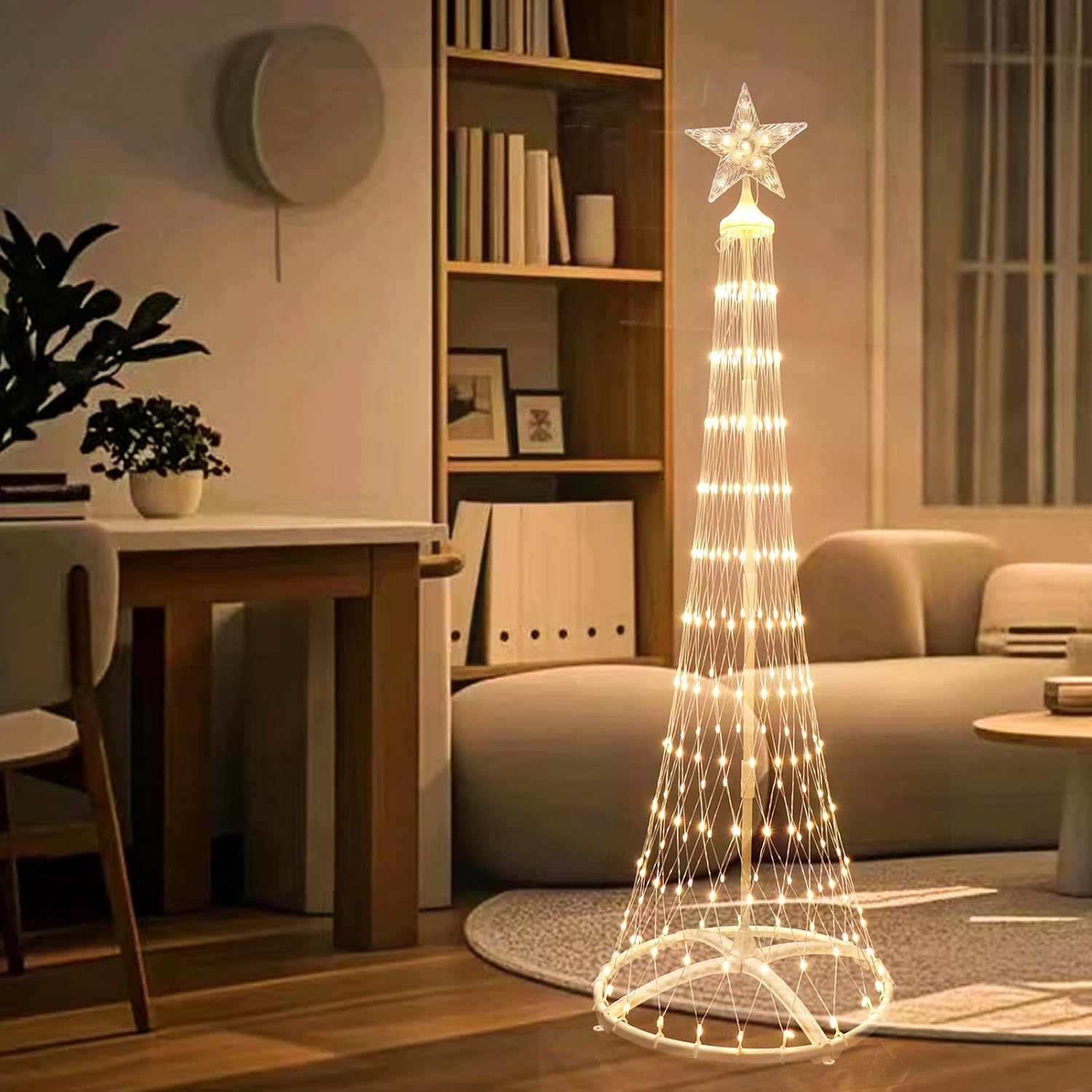 Amazon.com: Fanshunlite 5FT Cone Tree Lights, 271 LED Warm White Spiral ...